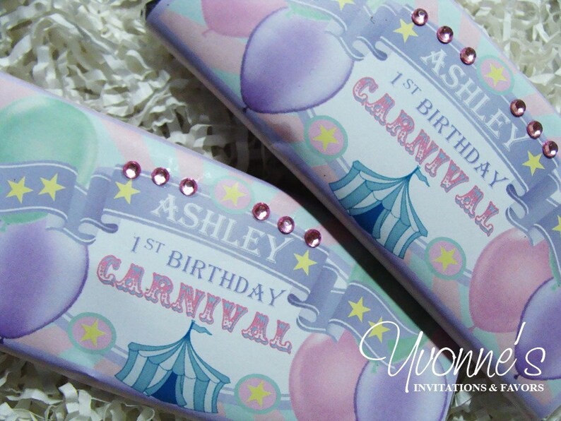 Circus Carnival Birthday Candy Bar Wrappers for Chocolate Bar - Etsy