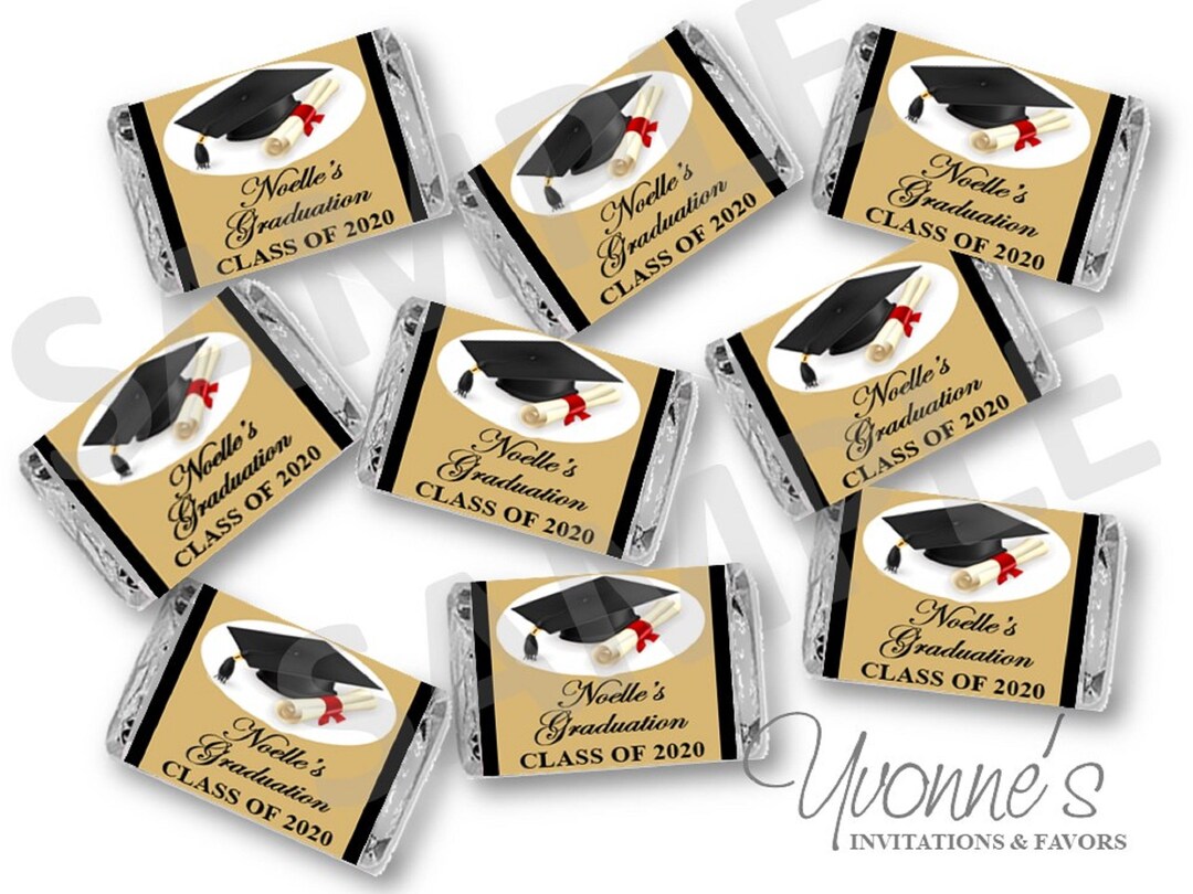 Graduation Mini Candy Bar Wrappers Assembled With Miniature Chocolates ...
