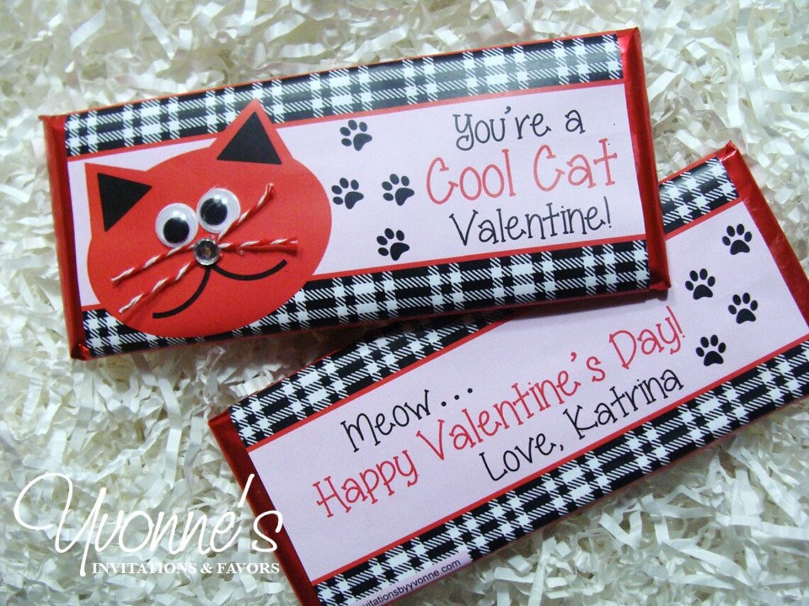 Valentine's Day Candy Bars Wrappers or Assembled Chocolate | Etsy
