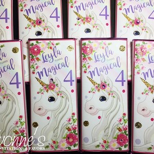 Unicorn Candy Bar Wrappers - Chocolate Bar Party Favors - Birthday ...