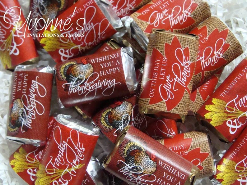 Thanksgiving Mini Candy Bar Wrappers for Miniature Chocolate - Etsy