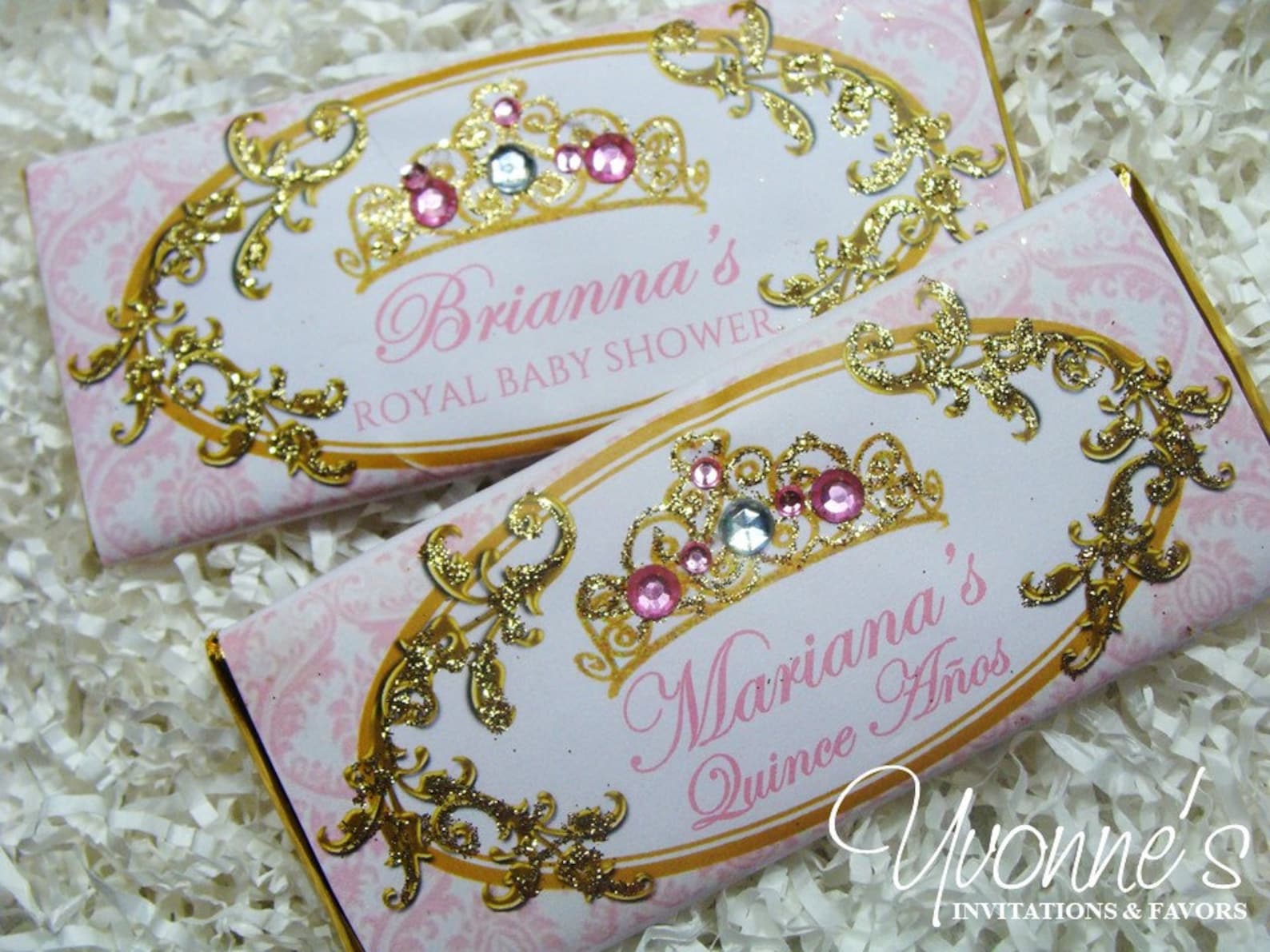 Princess Candy Bar Wrappers Assembled With Chocolate-party Favors-royal ...