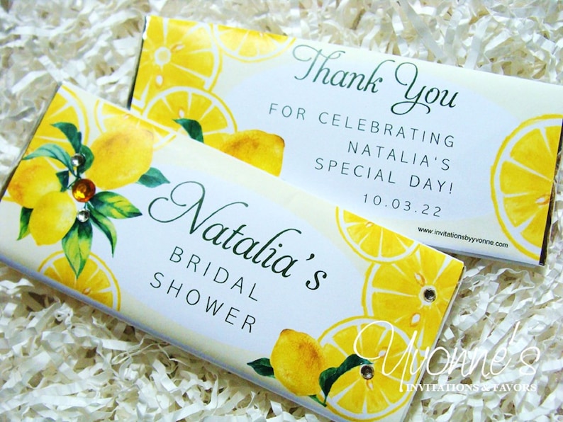Lemon Shower Candy Bar Wrappers for Chocolate Bars-lemon Theme - Etsy