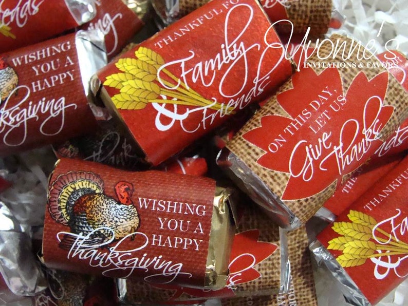 Thanksgiving Mini Candy Bar Wrappers for Miniature Chocolate - Etsy