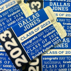 Graduation Gum Party Favors /wrappers - Gum Favors Assembled for High ...