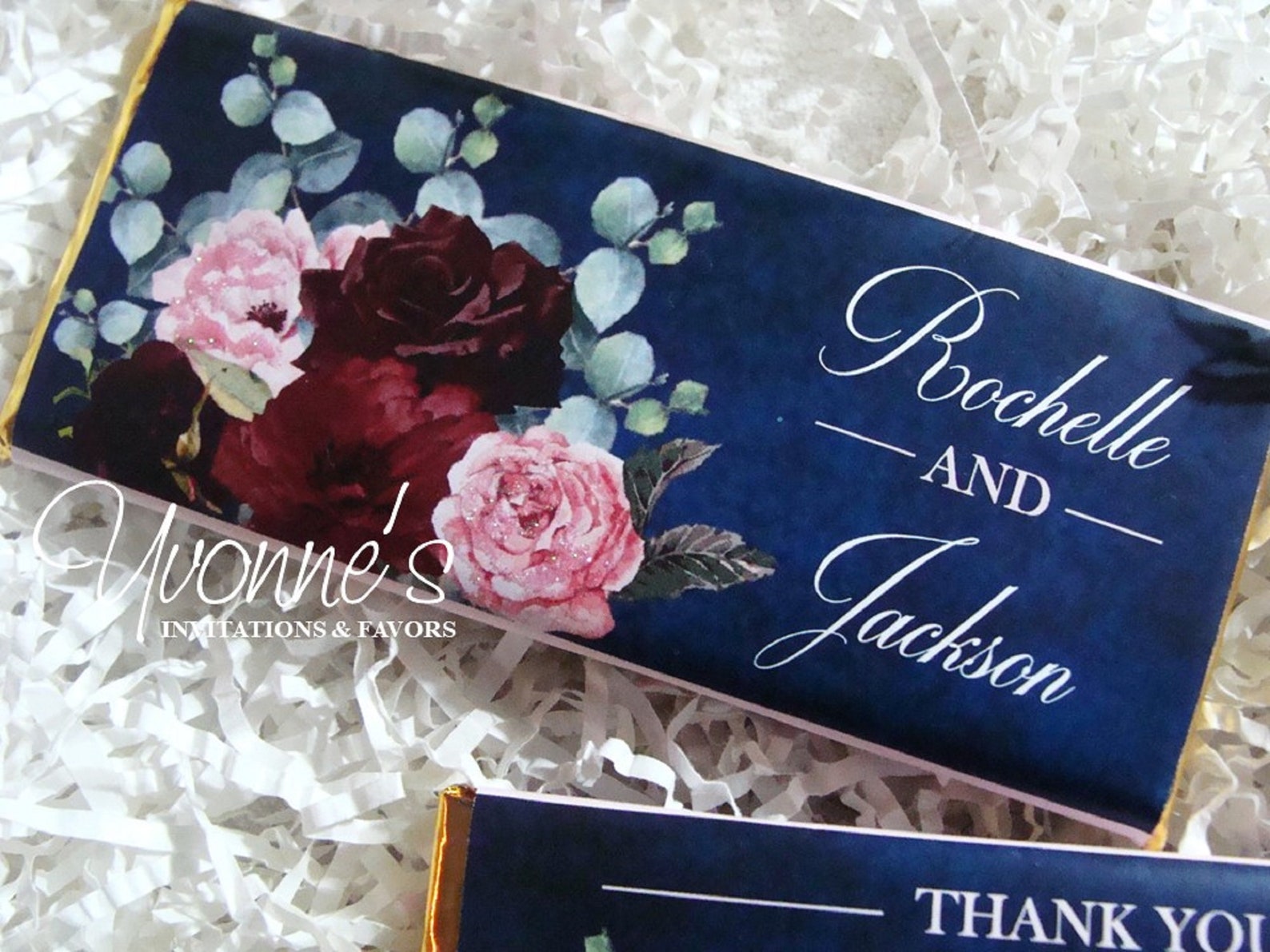 Wedding Candy Bar Wrappers With Chocolate Bar Favors-navy - Etsy