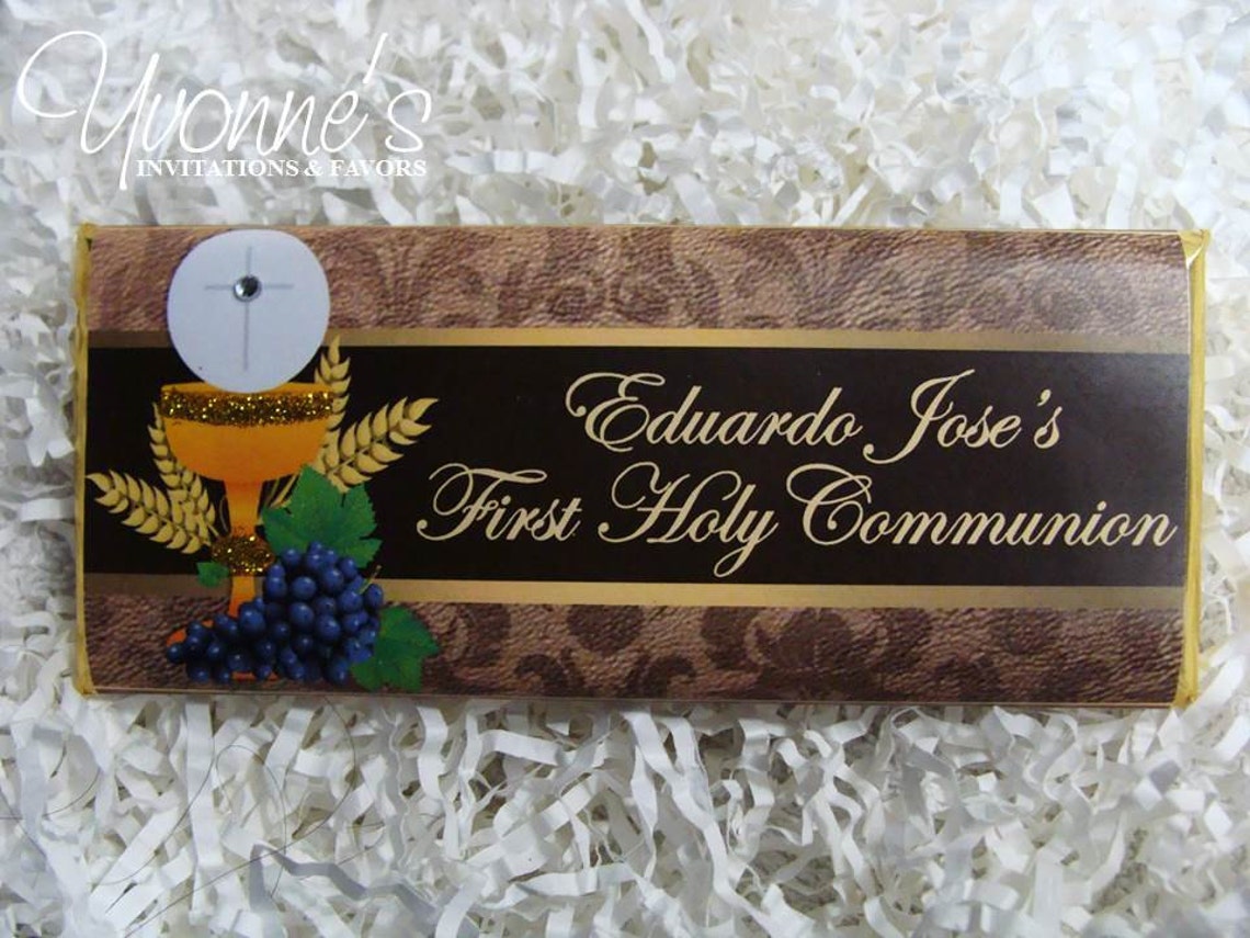 Communion Holy Eucharist Candy Bar Wrappers - Chocolate Bar Favors ...