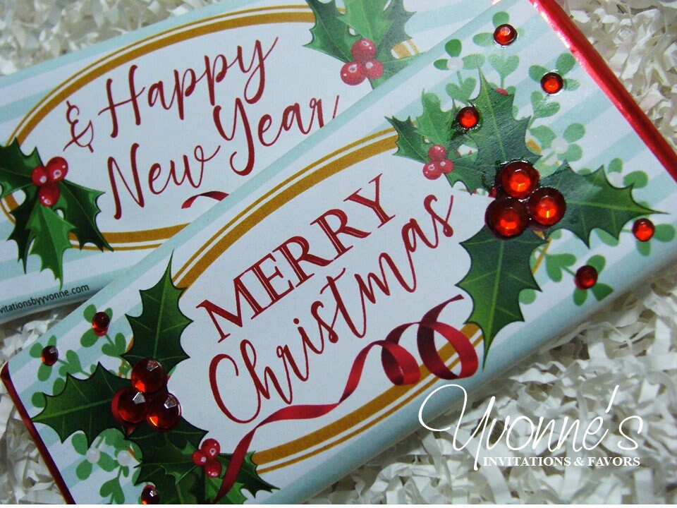 Christmas Candy Bar Wrappers Assembled with Chocolate Bar | Etsy