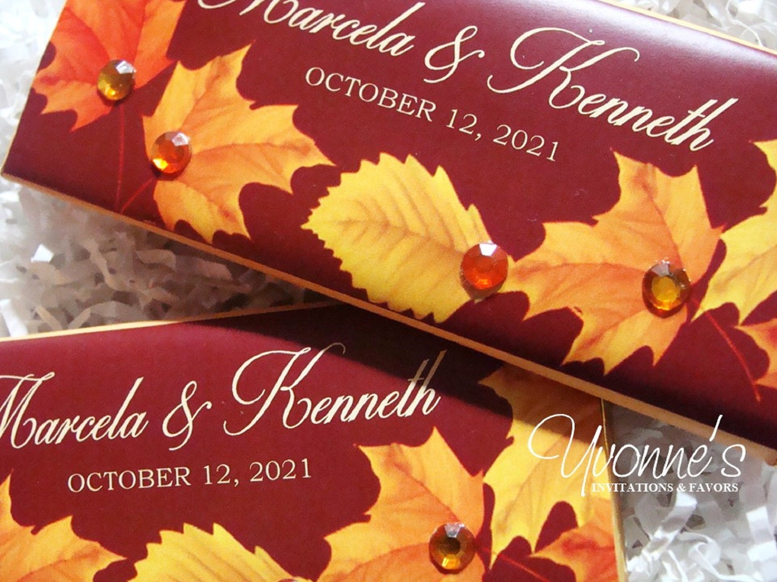 Fall Wedding Candy Bar Wrappers Assembled With Chocolate Bars-party ...