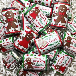 Christmas Mini Candy Bar Wrappers for Chocolate Miniatures-gingerbread ...