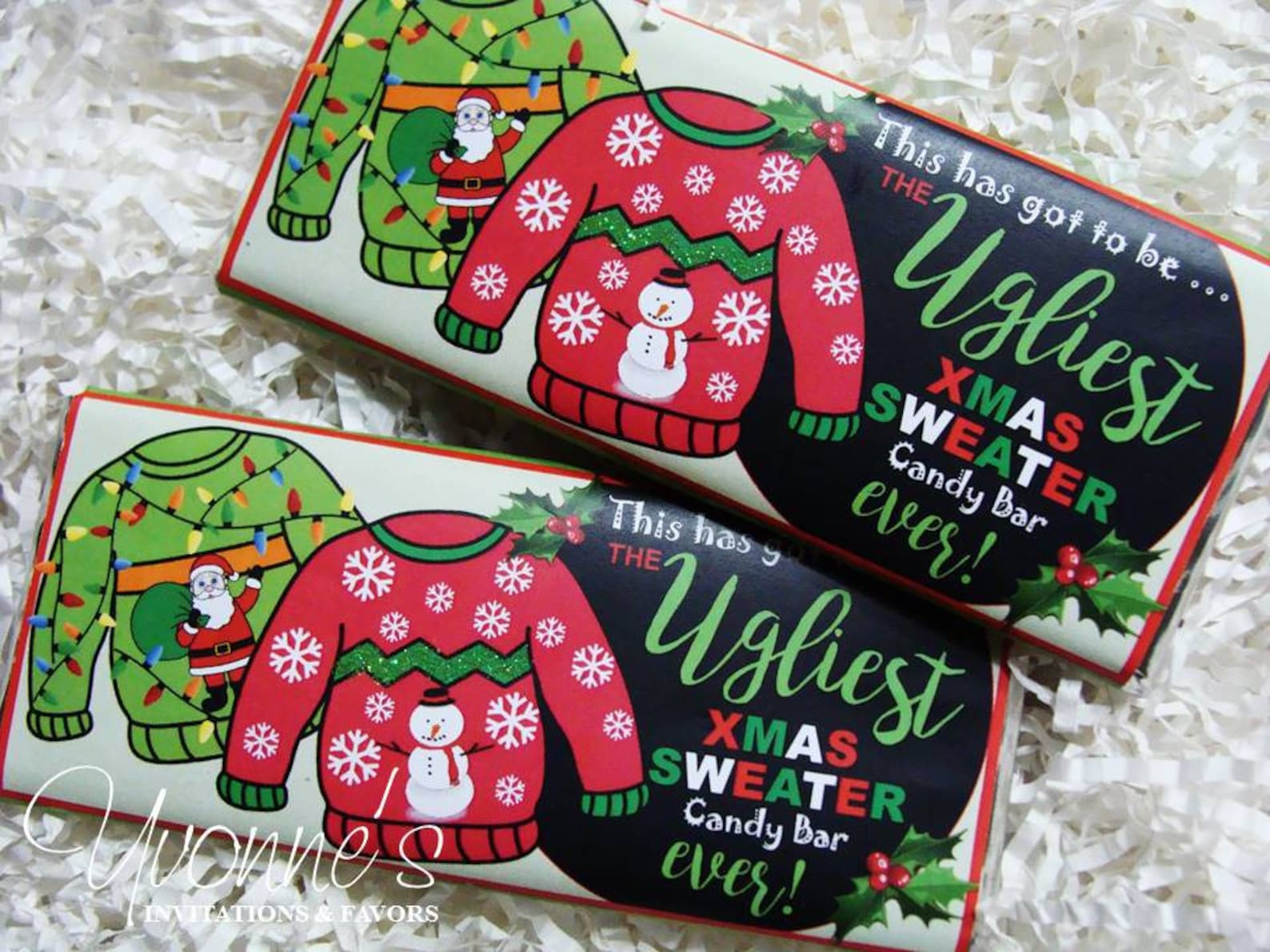 Christmas Candy Bar Wrappers Assembled With Chocolate | Etsy