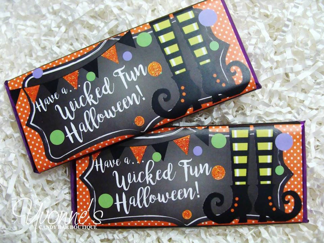 Halloween Candy Bar Wrappers Assembled With Chocolate Bars-halloween ...