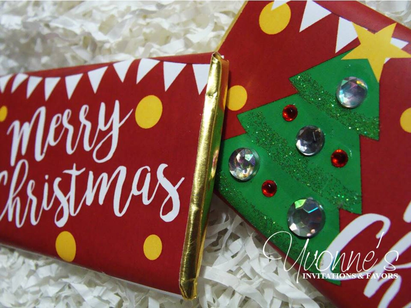 Christmas Candy Bar Wrappers for Chocolate Bar Favors-bling | Etsy