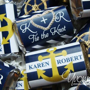 Nautical Wedding Mini Candy Bars Assembled With Wrappers-miniature ...