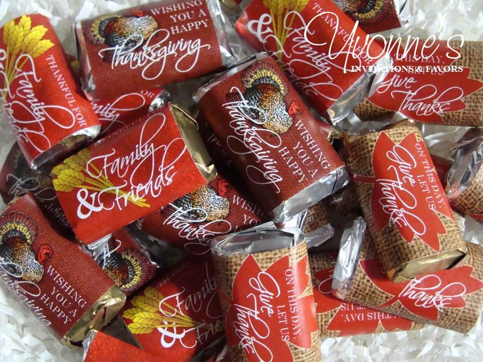 Thanksgiving Mini Candy Bar Wrappers for Miniature Chocolate | Etsy