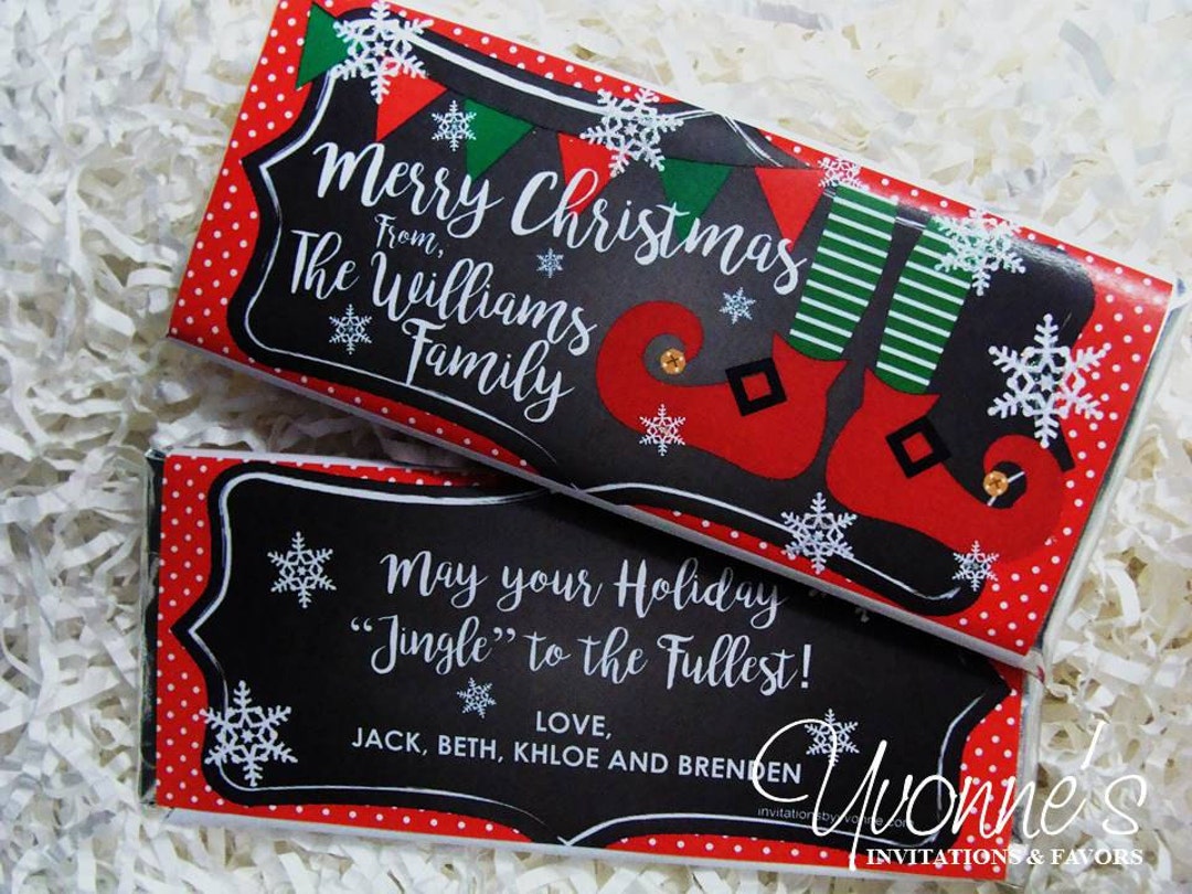 Christmas Candy Bar Wrappers Assembled With Chocolate Bars-party Favors ...