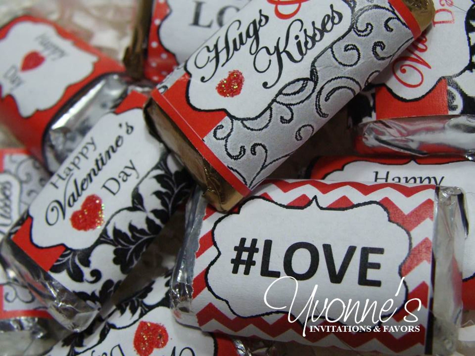 Valentine's Day Mini Candy Bar Wrappers Miniature | Etsy