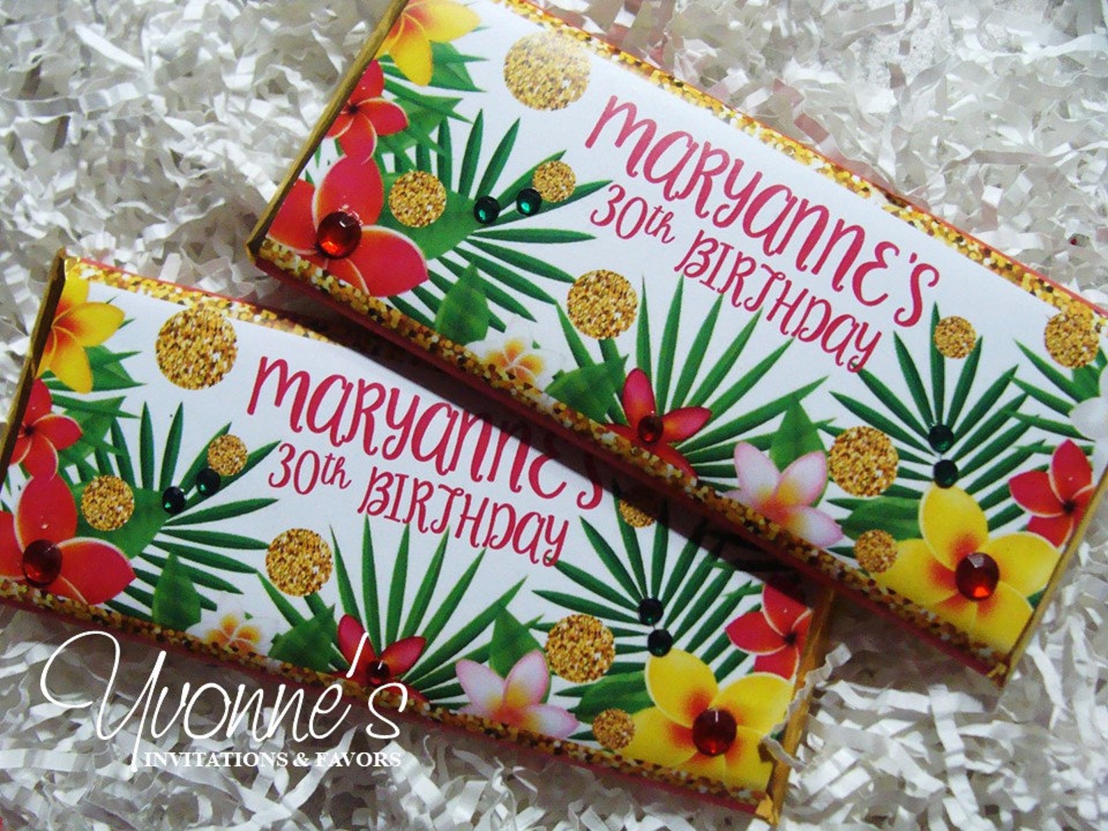 Hawaiian Luau Candy Bar Wrappers for Chocolate Bar - Etsy