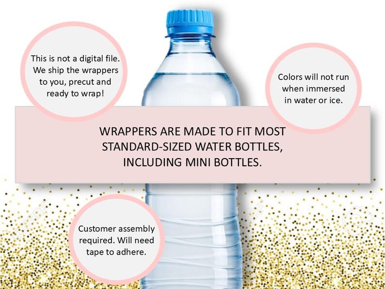 Hollywood Red Carpet VIP Water Bottle Wrappers - Birthday, Sweet 16 ...