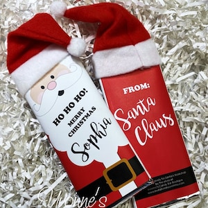 Santa Claus Candy Bar-personalized Stocking Stuffer With Santa Hat ...