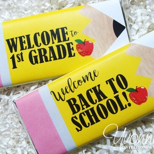 Back to School Candy Bar Wrappers for Chocolate Bar Favors-first Day of ...