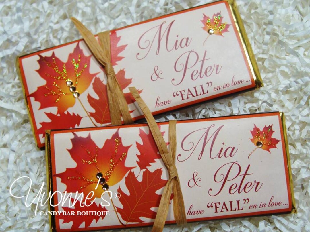 Fall Wedding Candy Bar Wrappers Assembled With Chocolate-party Favors ...