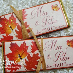 Fall Wedding Candy Bar Wrappers Assembled With Chocolate-party Favors ...