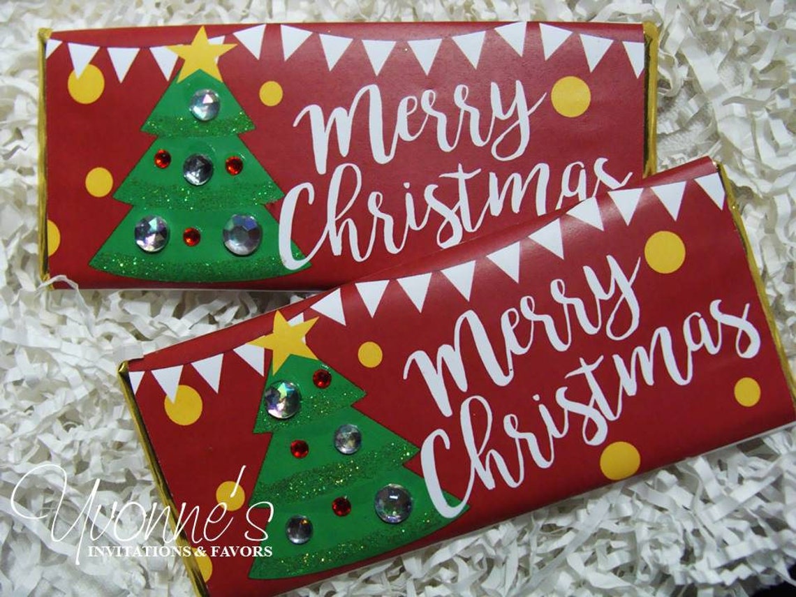 Christmas Candy Bar Wrappers for Chocolate Bar Favors-bling | Etsy