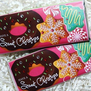 Christmas Candy Bar Wrappers for Chocolate Bars-holiday Party Favors ...