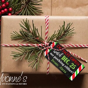 Christmas Gift Tags-personalized Favor Tags-do Not Open Until Christmas ...