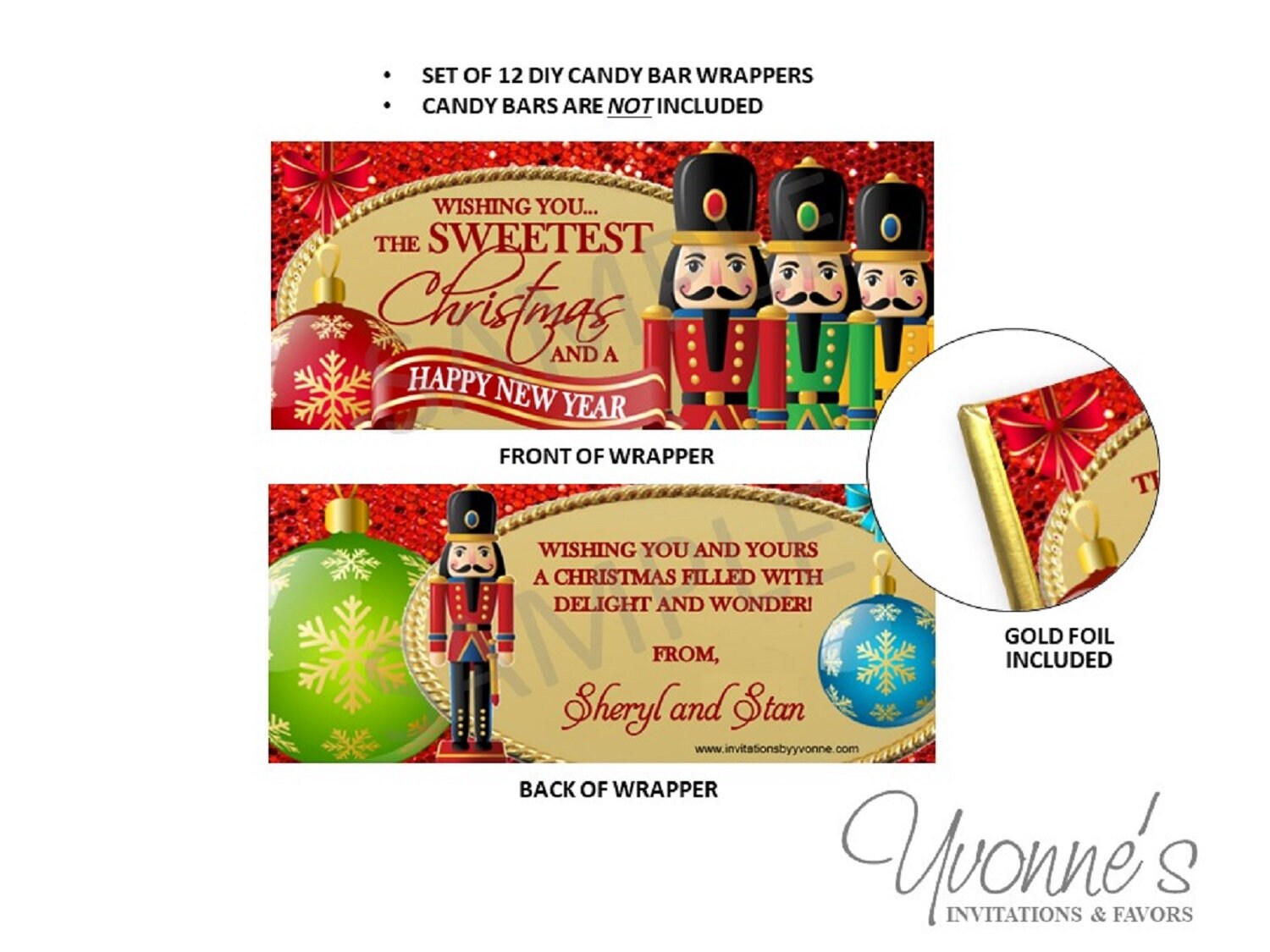 Christmas Nutcracker Candy Bar Wrappers for Chocolate | Etsy