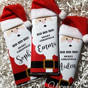 Santa Claus Candy Bar-personalized Stocking Stuffer With Santa Hat ...