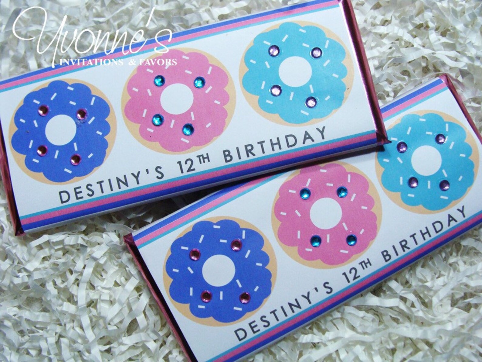 Donuts Birthday Candy Bar Wrappers Assembled With Chocolate | Etsy