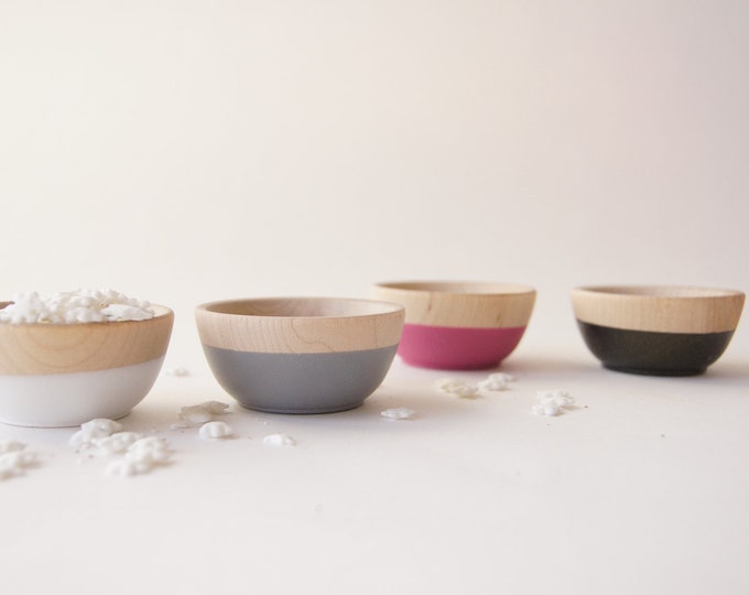 Wooden Mini Bowl Set of 4: Modern Colors, Hostess Gift, Cookie ...