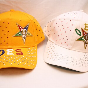 OES - Order of the Eastern Rhinestone Embellished Ball Caps With Star ...