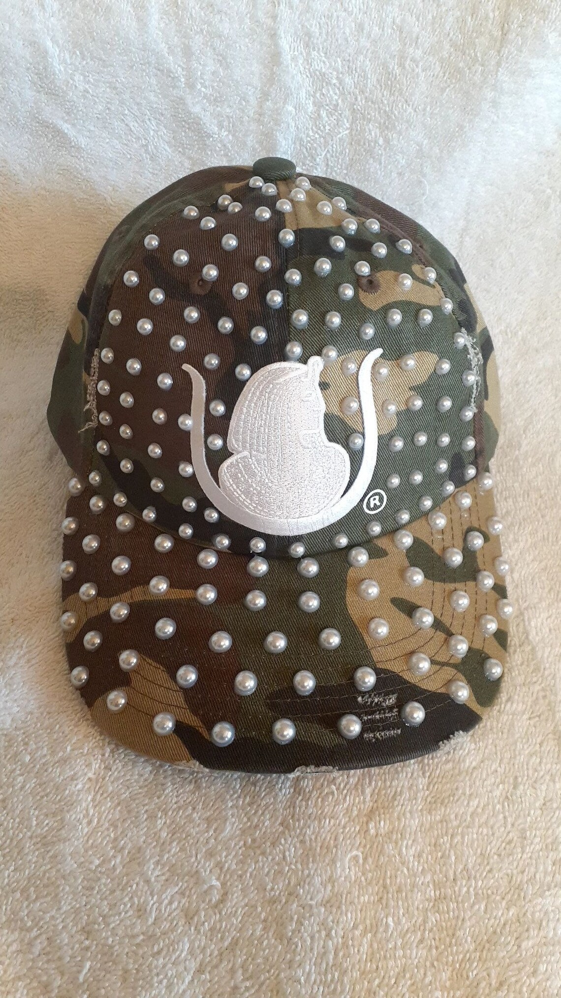 DOI Daughter PHA All White Logo Ball Cap Embellished With Pearls - Etsy