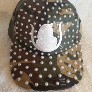DOI Daughter PHA All White Logo Ball Cap Embellished With Pearls - Etsy