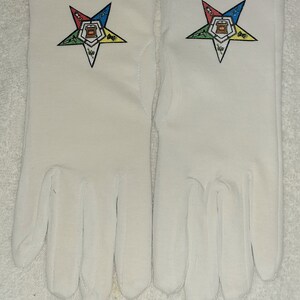 OES - Order of Eastern Star Logo Emblem Cotton Gloves - Etsy