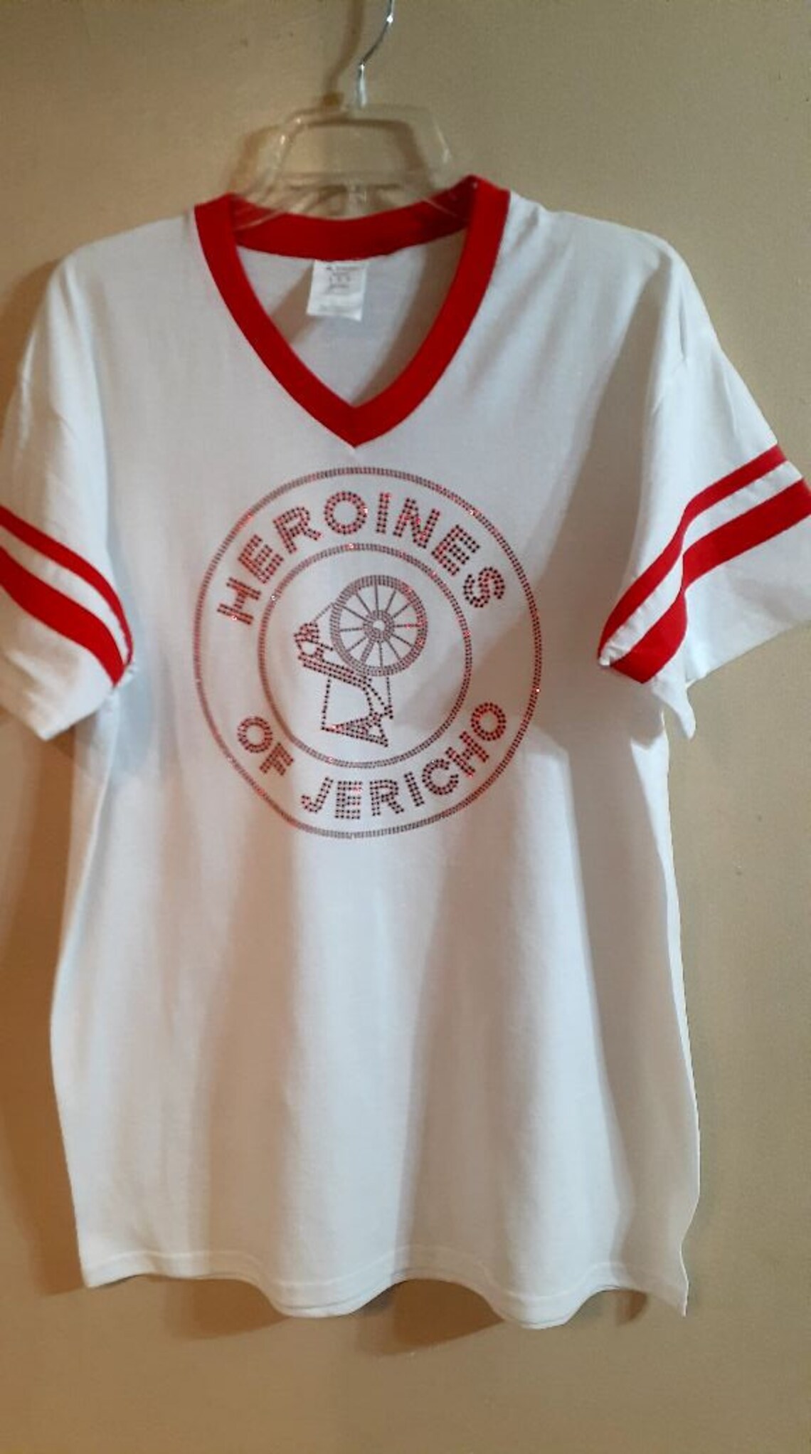 HOJ - Heroines of Jericho Rhinestone Logo Football T-shirt - Etsy
