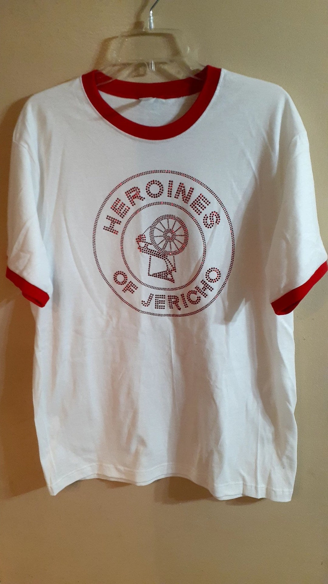 HOJ - Heroines of Jericho Rhinestone Logo Ringer T-shirt - Etsy