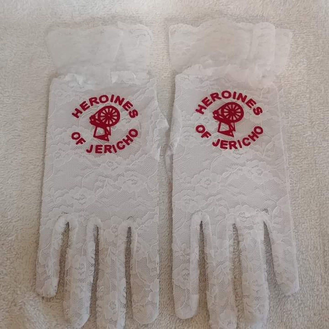 HOJ Heroines of Jericho Logo Emblem Lace Gloves. Delicate - Etsy