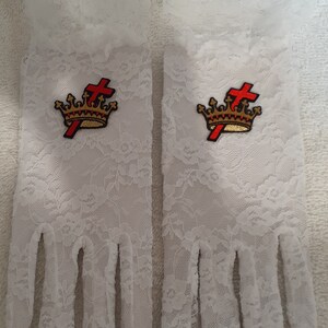 Cyrene - Guild - Lady Knights Logo Emblem White Lace Gloves - Etsy