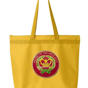 Order of the Amaranth Logo Zipper Tote Bag With Shoulder Straps - Etsy
