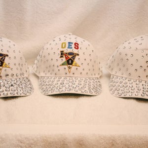 OES - Order of the Eastern Rhinestone Embellished Ball Caps With Star ...