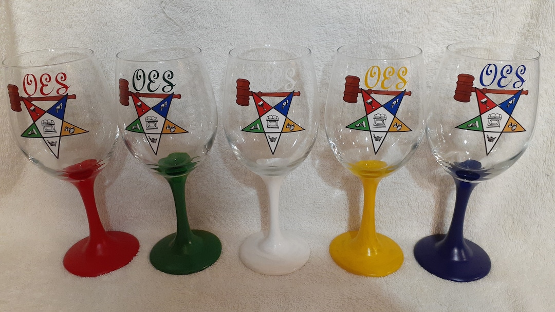 OES - Order of the Eastern Star With Gavel Logo Emblem Glassware - Etsy