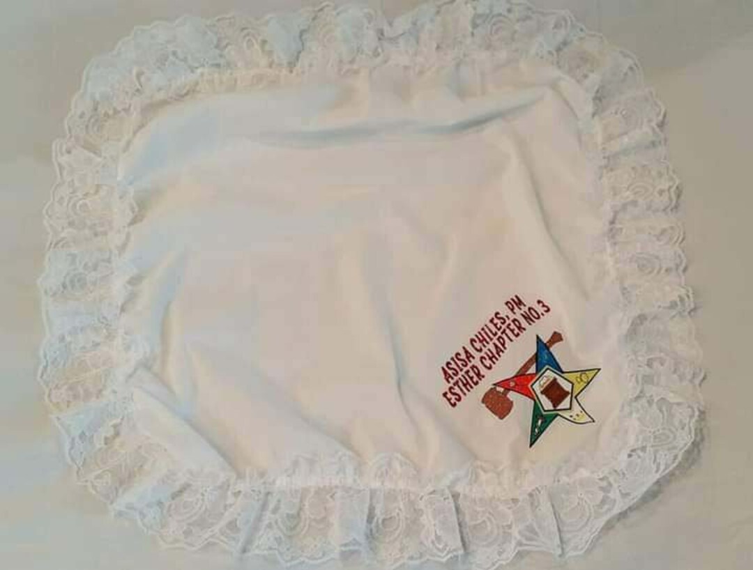 OES - Order of Eastern Star With Gavel Logo Lace Trimmed Lap Scarf. - Etsy