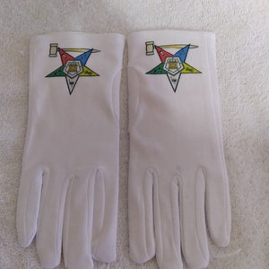 OES - Order of the Eastern Star With Gavel Logo Emblem White Cotton ...