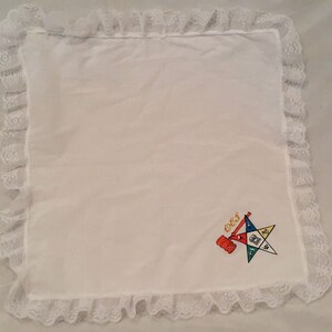 OES - Order of Eastern Star With Gavel Logo Lace Trimmed Lap Scarf. - Etsy
