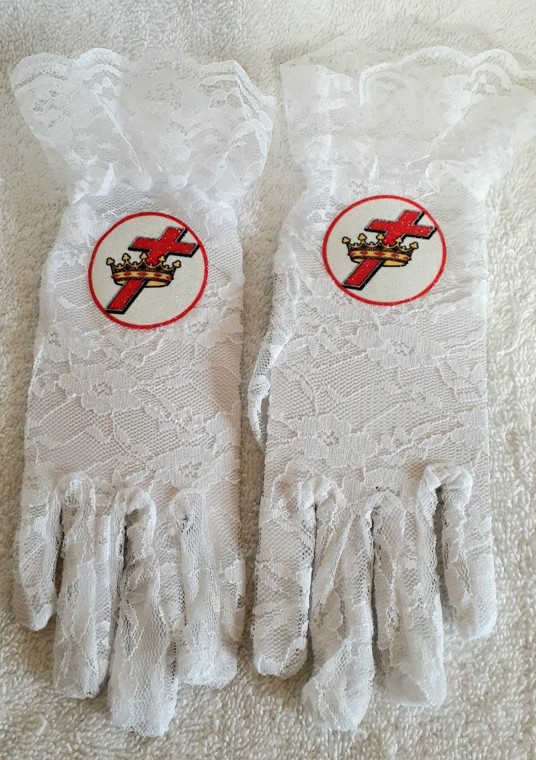 Cyrene - Guild - Lady Knights Logo Emblem White Lace Gloves - Etsy