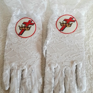 Cyrene - Guild - Lady Knights Logo Emblem White Lace Gloves - Etsy